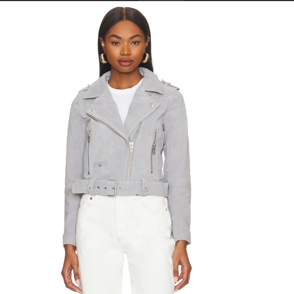 Blank NYC | Jackets & Coats | New Anthropologie Blanknyc Grey Suede Leather Moto Biker Belted ...